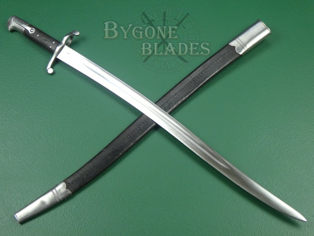 British 1856 Pattern Yataghan Sword Bayonet. Early Riveted Spring ...