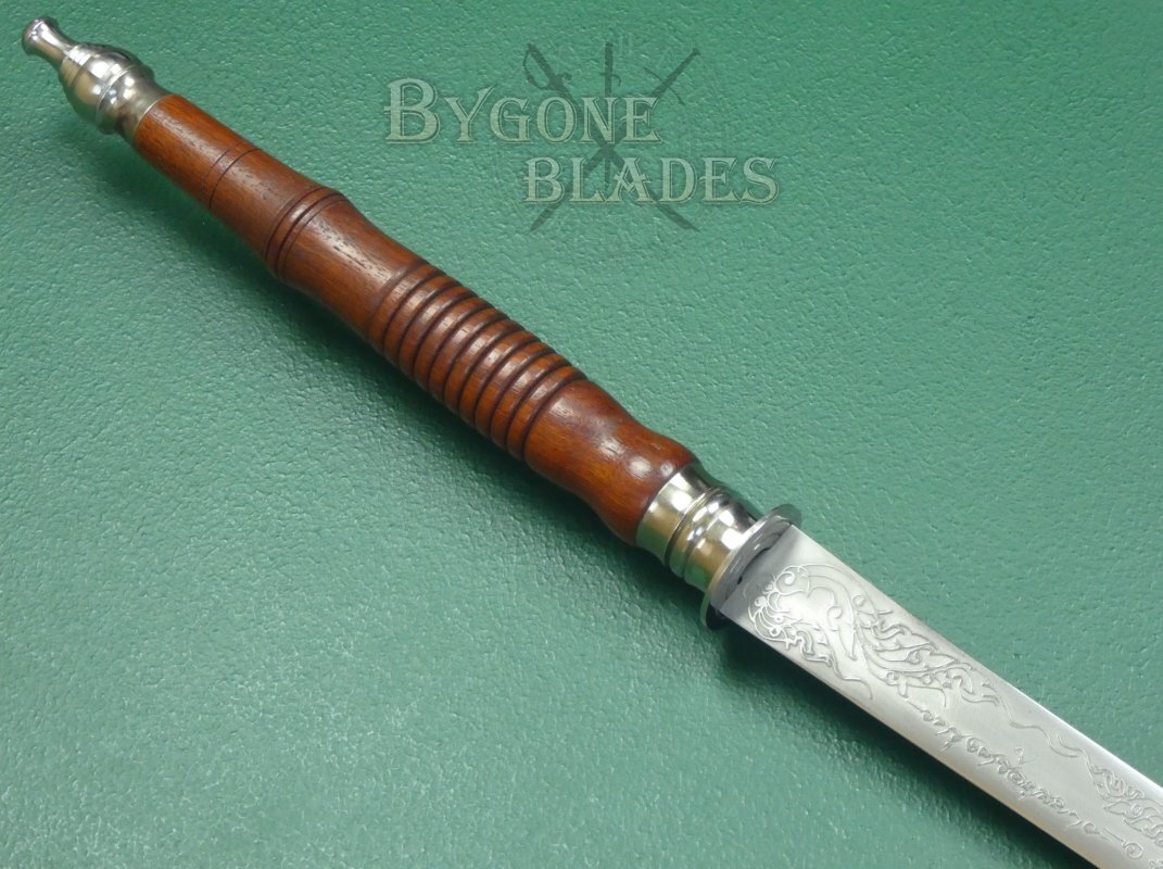 Burmese Dha Sword. Etched Blade. #2311002 | Bygone Blades