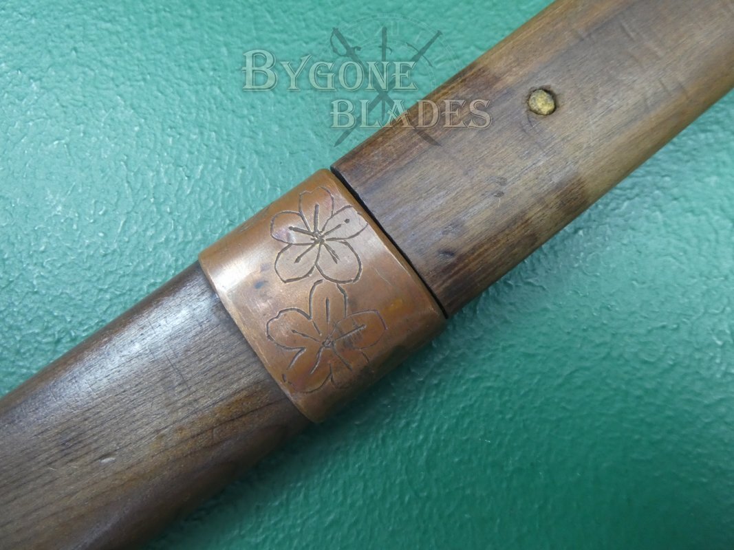 Japanese Long Wakizashi. Gunome Midare Hamon. Signed Tang. Unusual ...