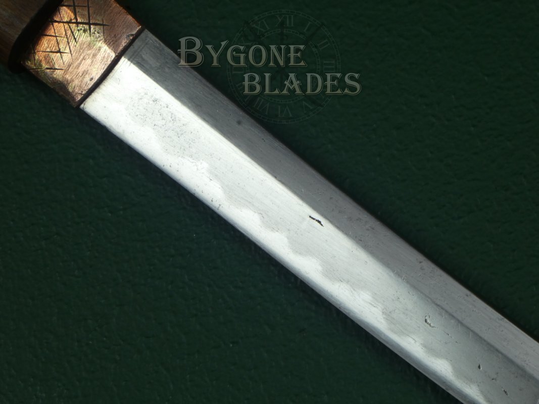 Japanese Long Wakizashi. Gunome Midare Hamon. Signed Tang. Unusual ...